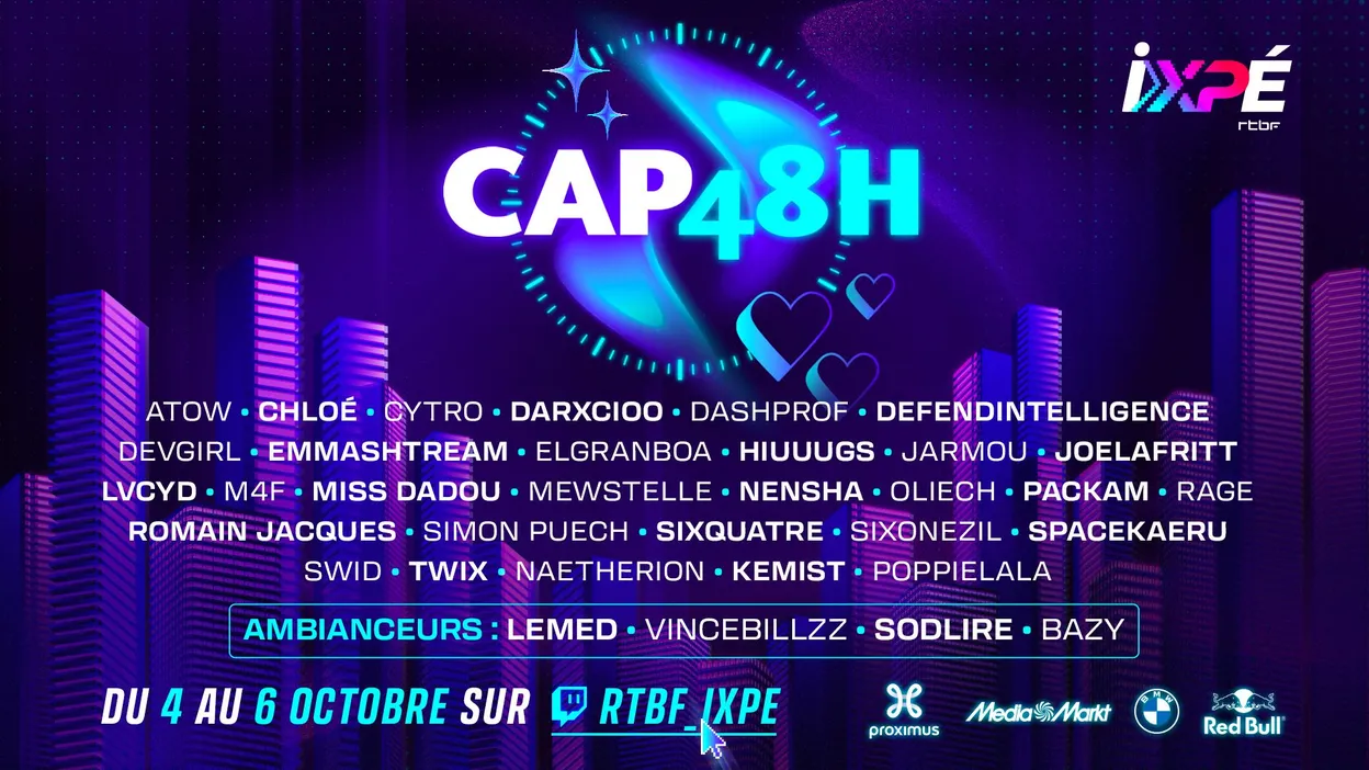 Cap48Heures : le marathon caritatif de streaming de la RTBF est de retour ce week-end - RTBF Actus