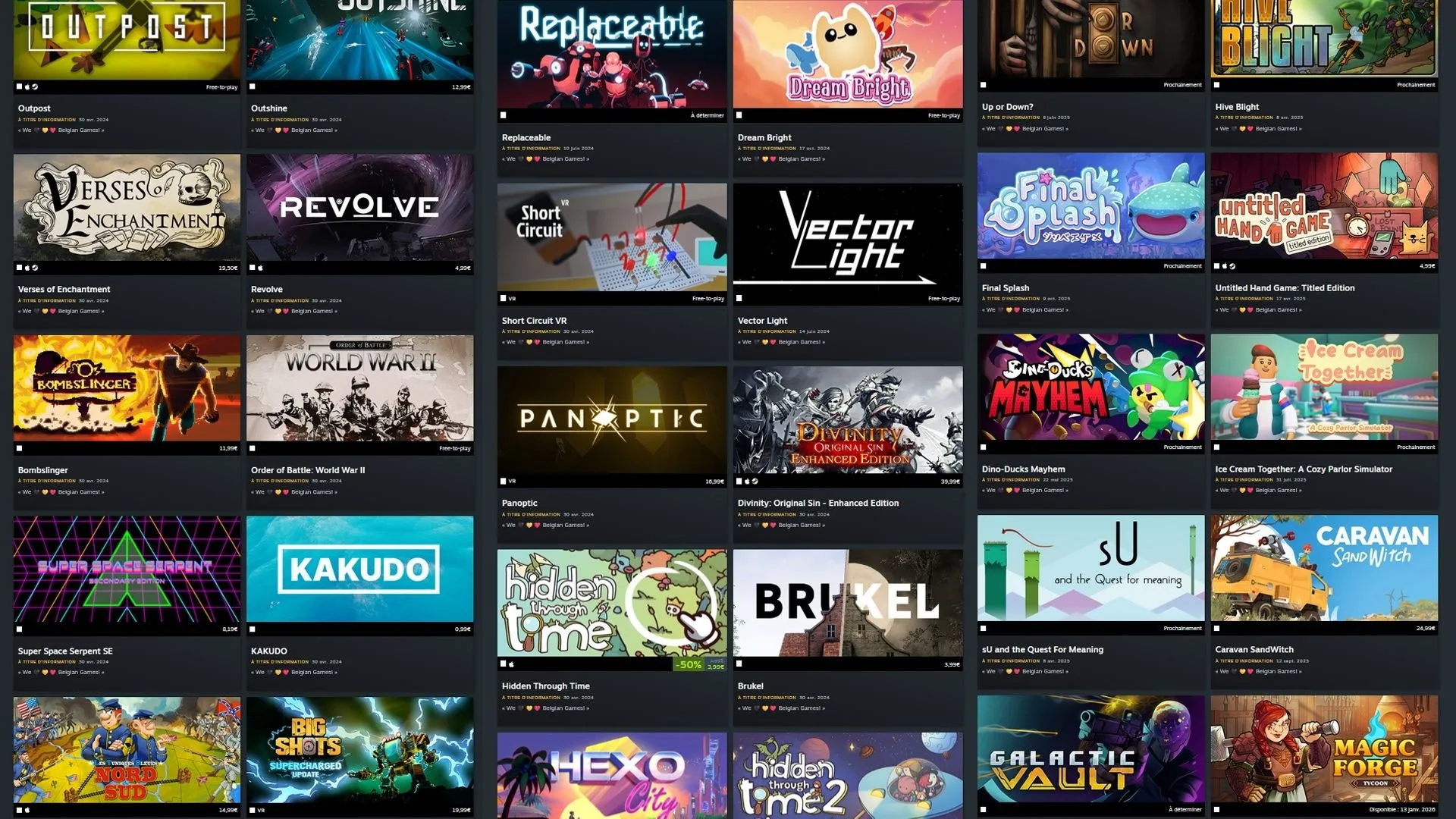 Steam : 300 jeux vidéo belges mis à l’honneur du 4 au 12 décembre 2025 - RTBF Actus