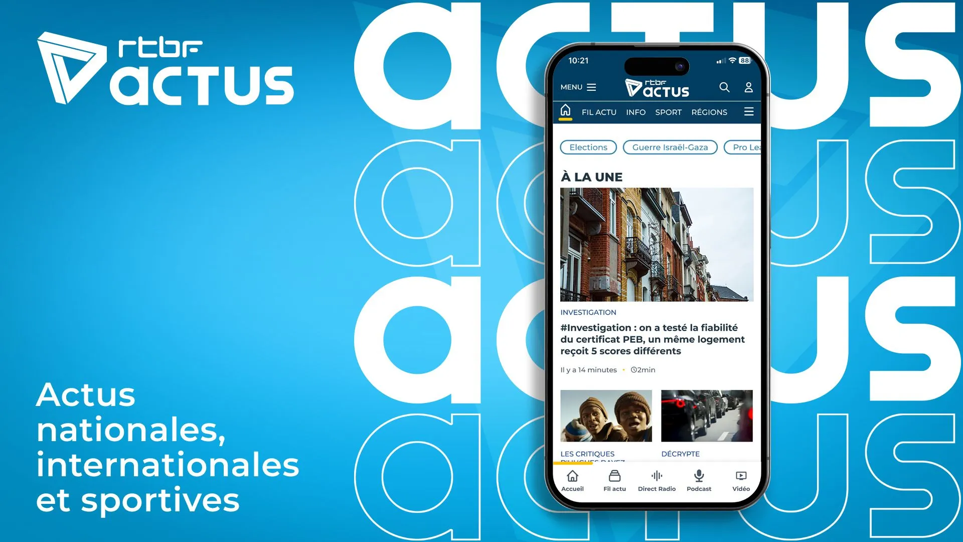 L’actu de la RTBF aussi en rue sur les écrans de JCDecaux à Charleroi, Liège, Verviers ou ...