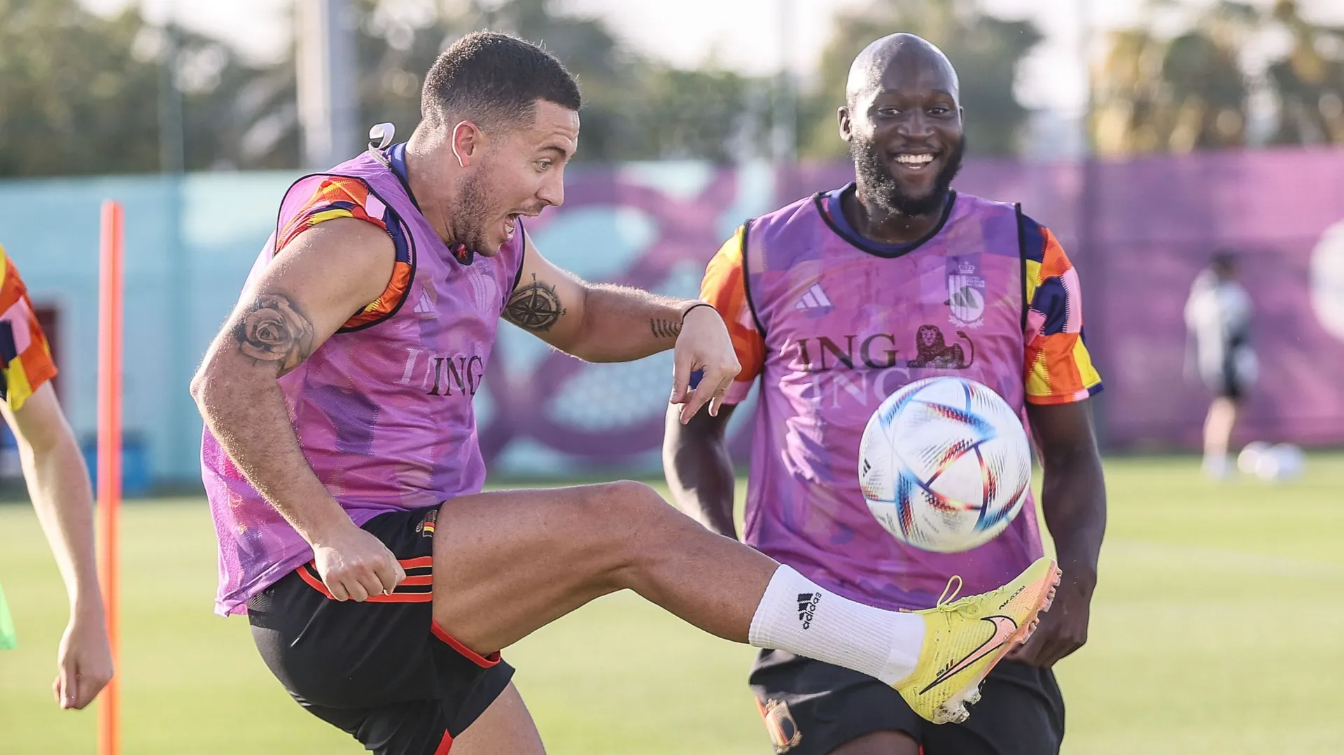 Les 26 Diables Rouges, dont Romelu Lukaku, à l'entrainement à deux ...