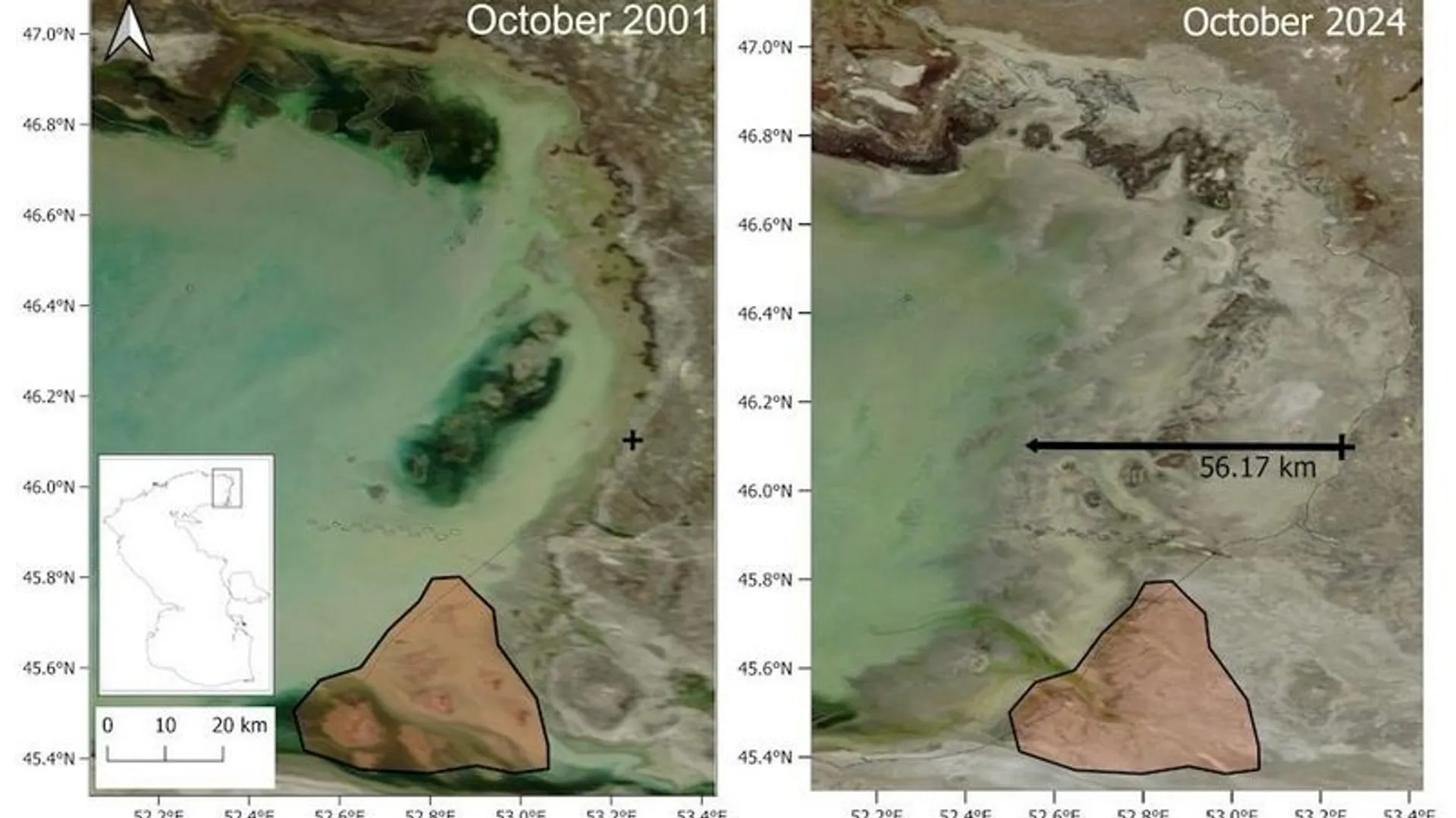 La plus grande mer intérieure du monde rétrécit rapidement sous l’effet ...