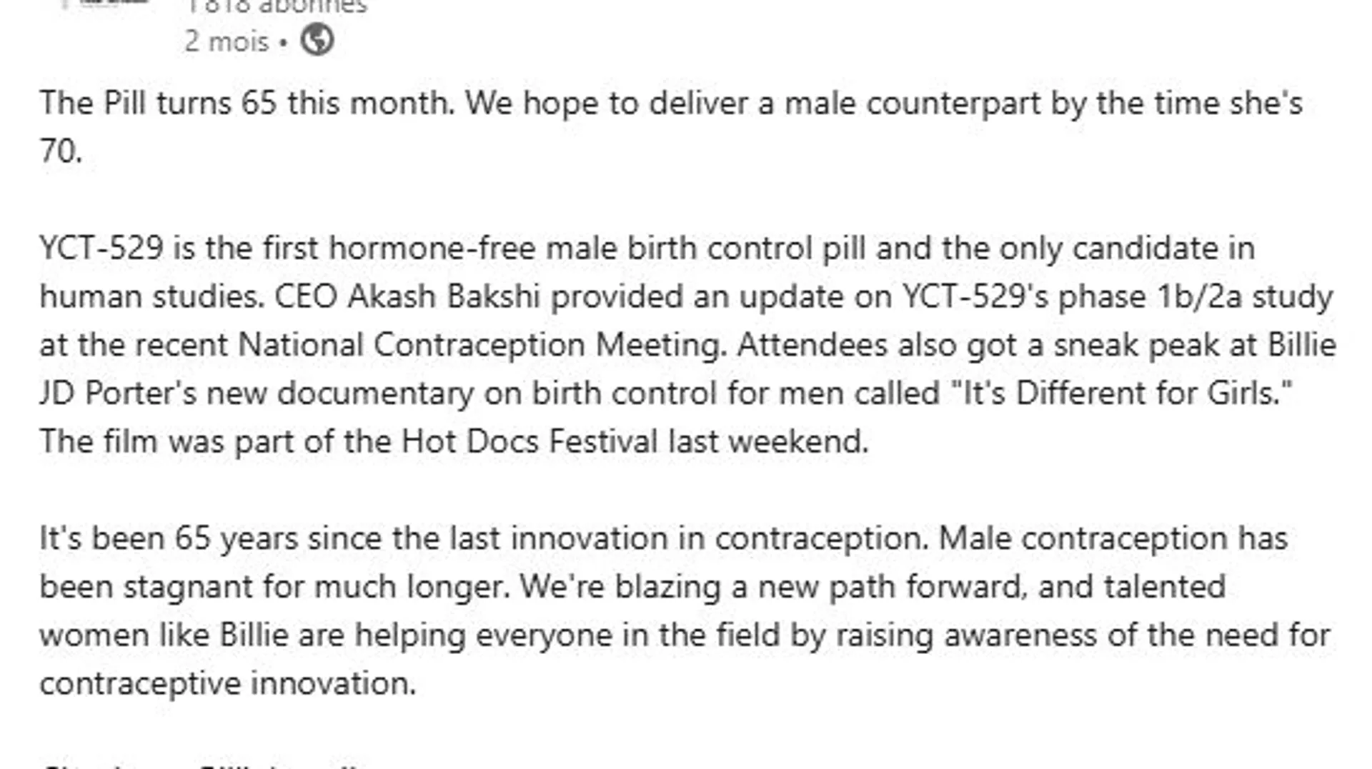 Pilule masculine : YCT-529, la révolution contraceptive bientôt sur le ...