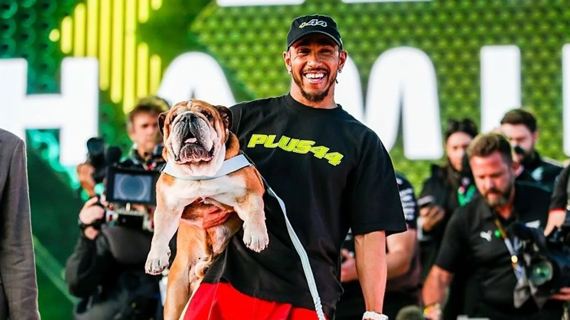 Deux fans offrent un portrait en LEGO de Roscoe à Lewis Hamilton, un ...