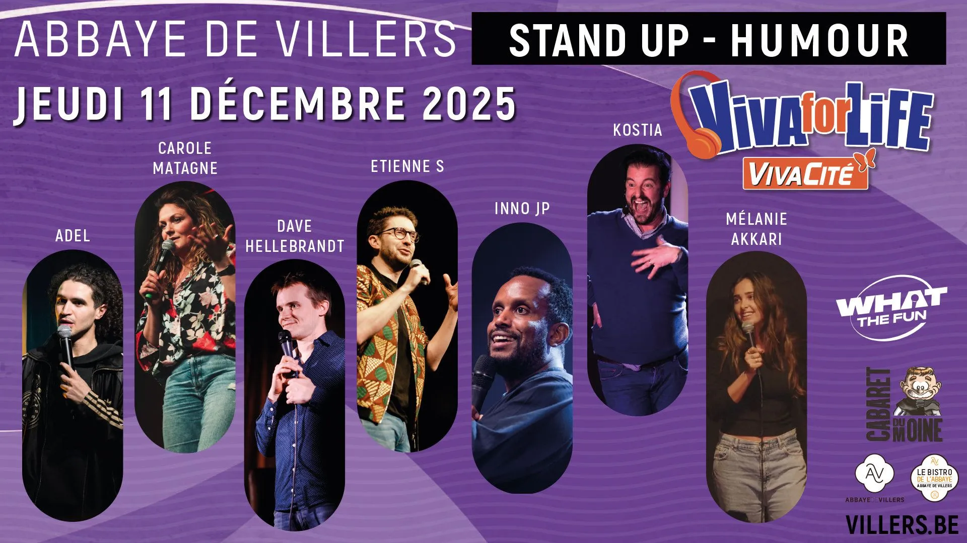 Défi Viva for Life : stand up à l'Abbaye de Villers le 11 décembre ...