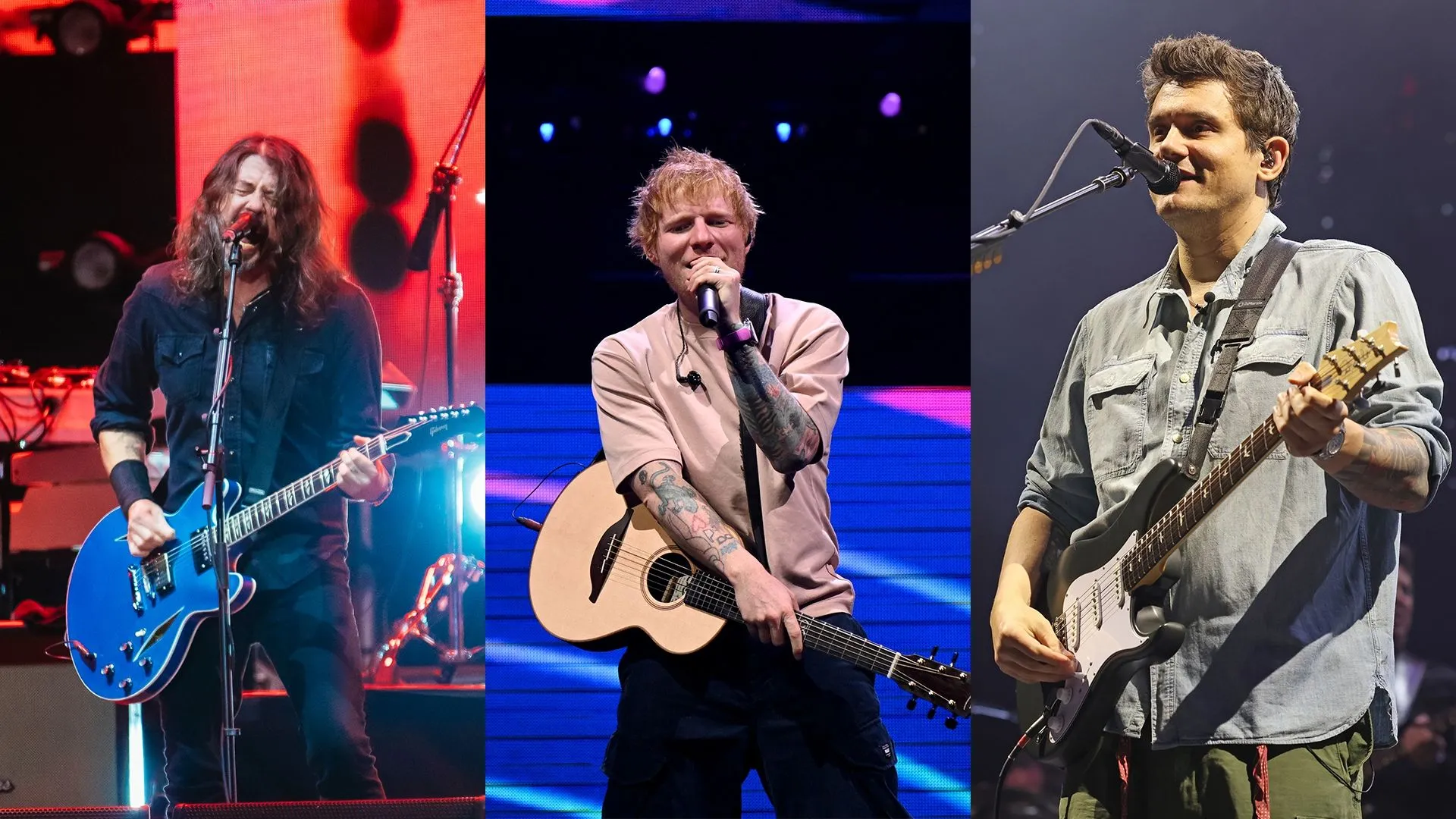 Ed Sheeran interprète 'Drive' en live avec Dave Grohl (Foo Fighters) et John Mayer dans une ...