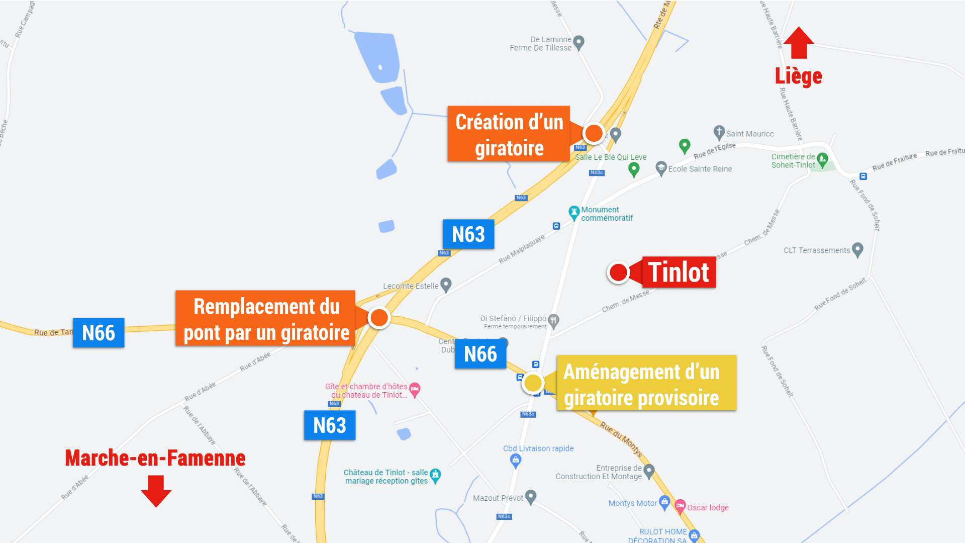 Un vaste chantier débutera sur la N63 à Tinlot - RTBF Actus