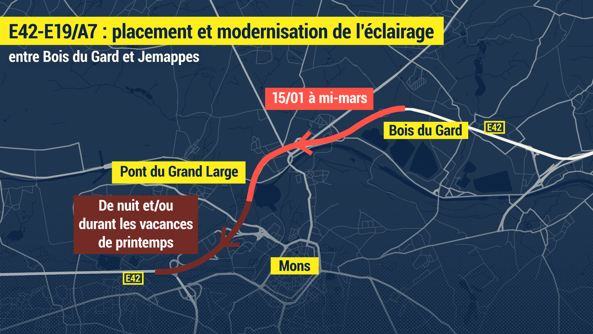 Nouveau chantier à partir de ce lundi 15 janvier sur l’autoroute E42 ...