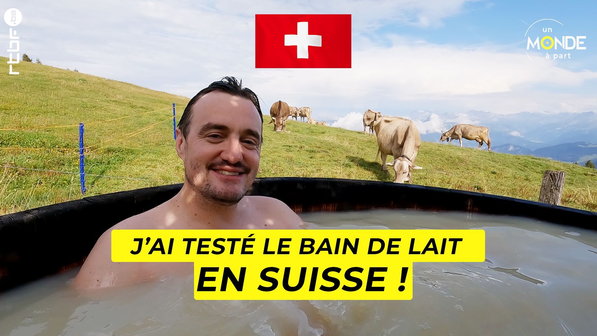 François Mazure teste le bain de lait en Suisse - RTBF Actus