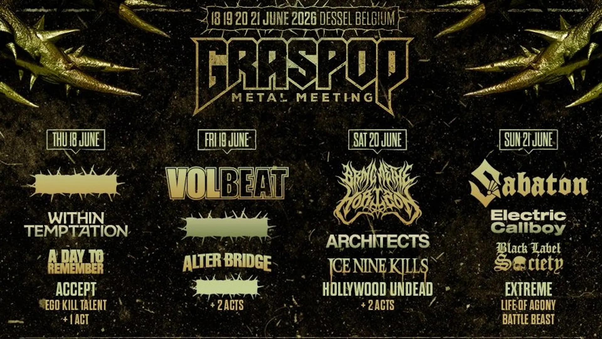 Graspop Metal Meeting 2026 : les têtes d'affiche sont désormais connues ...