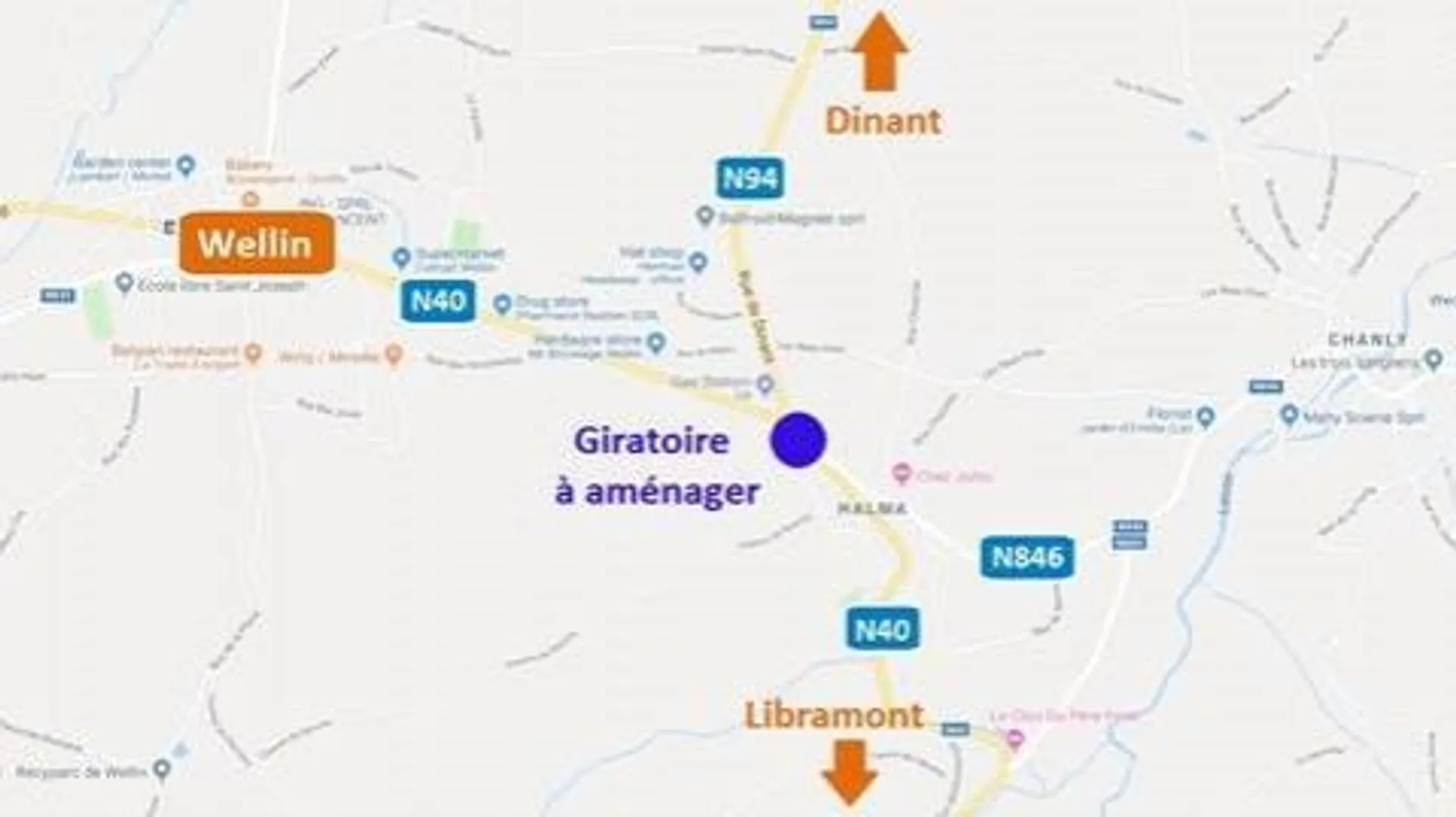 N40 – Wellin : Modifications des conditions de circulation au giratoire ...