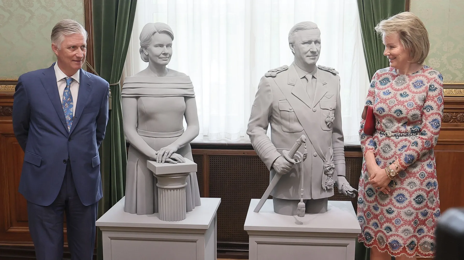 Visite de la reine Mathilde à l’exposition 'Nachtreis' de l’artiste belge Hans Op de Beeck ...