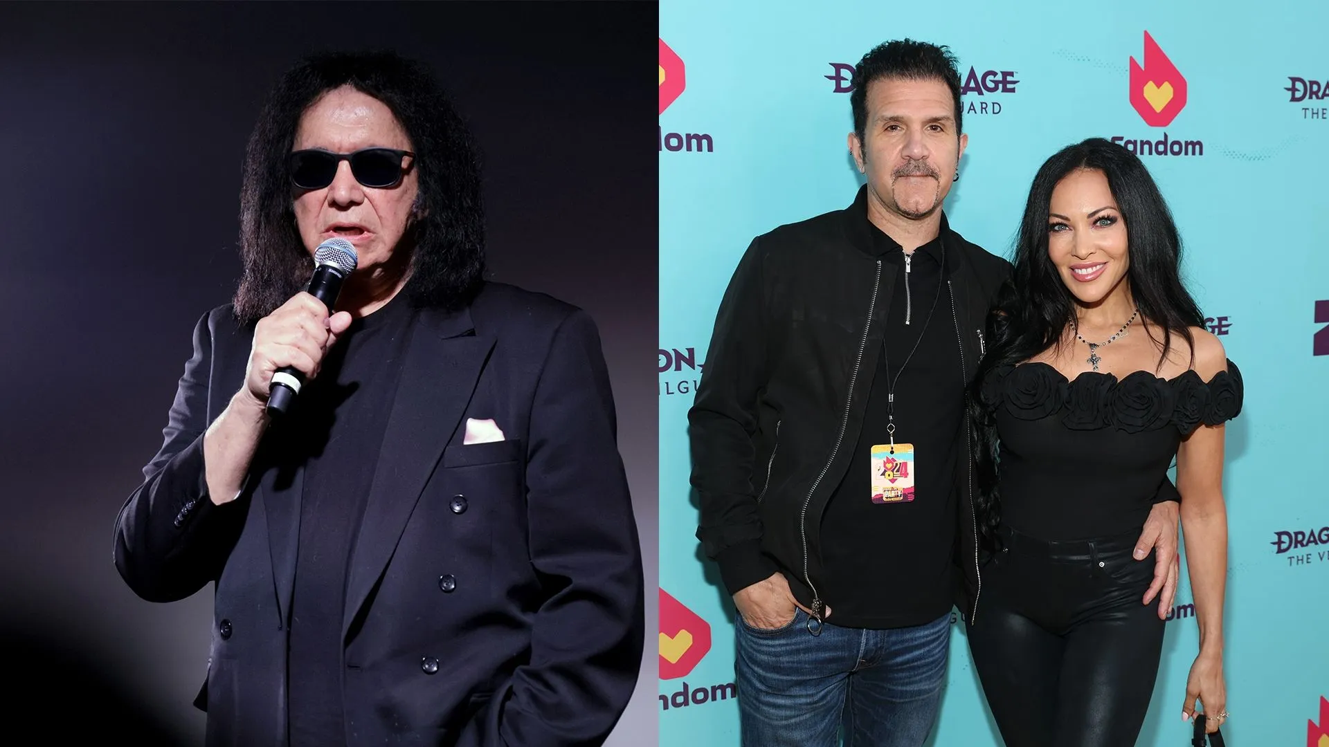 Gene Simmons (Kiss) marie Charlie Benante (Anthrax) et Carla Harvey ...