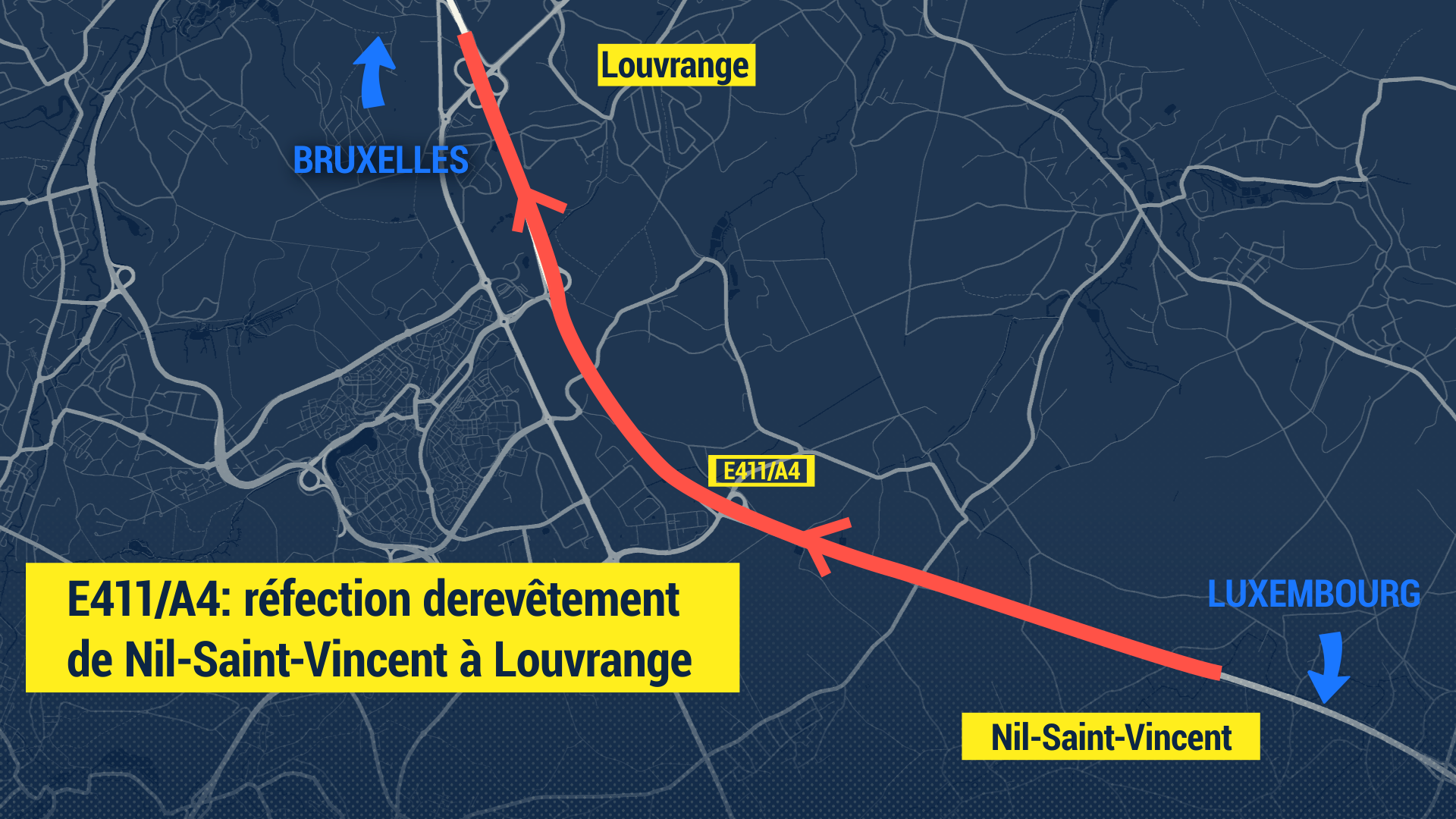 Un chantier de revêtement commence ce 25 septembre sur la E411 vers ...