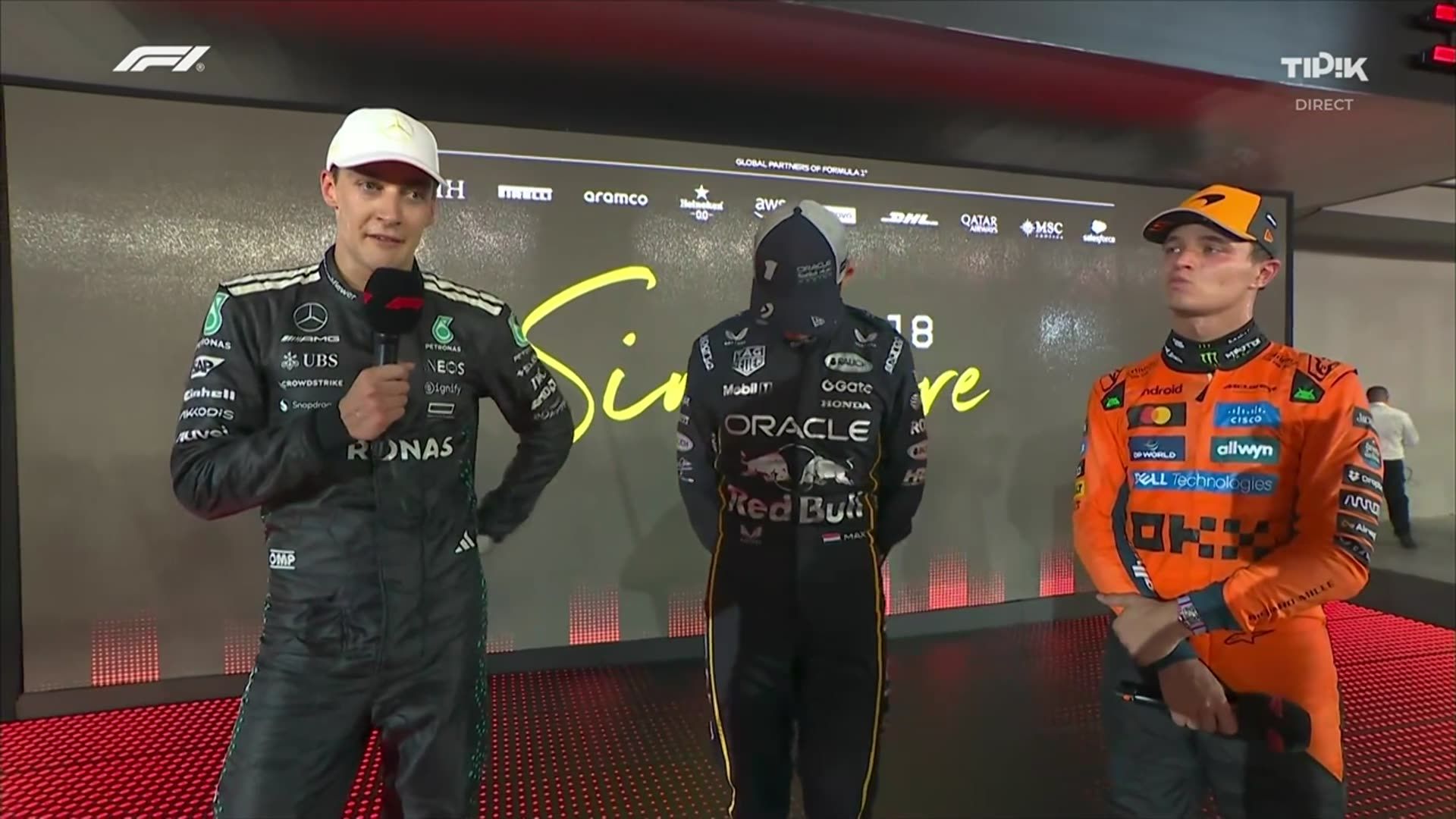 GP Singapour : les réactions de Russell, Verstappen et Norris après la ...